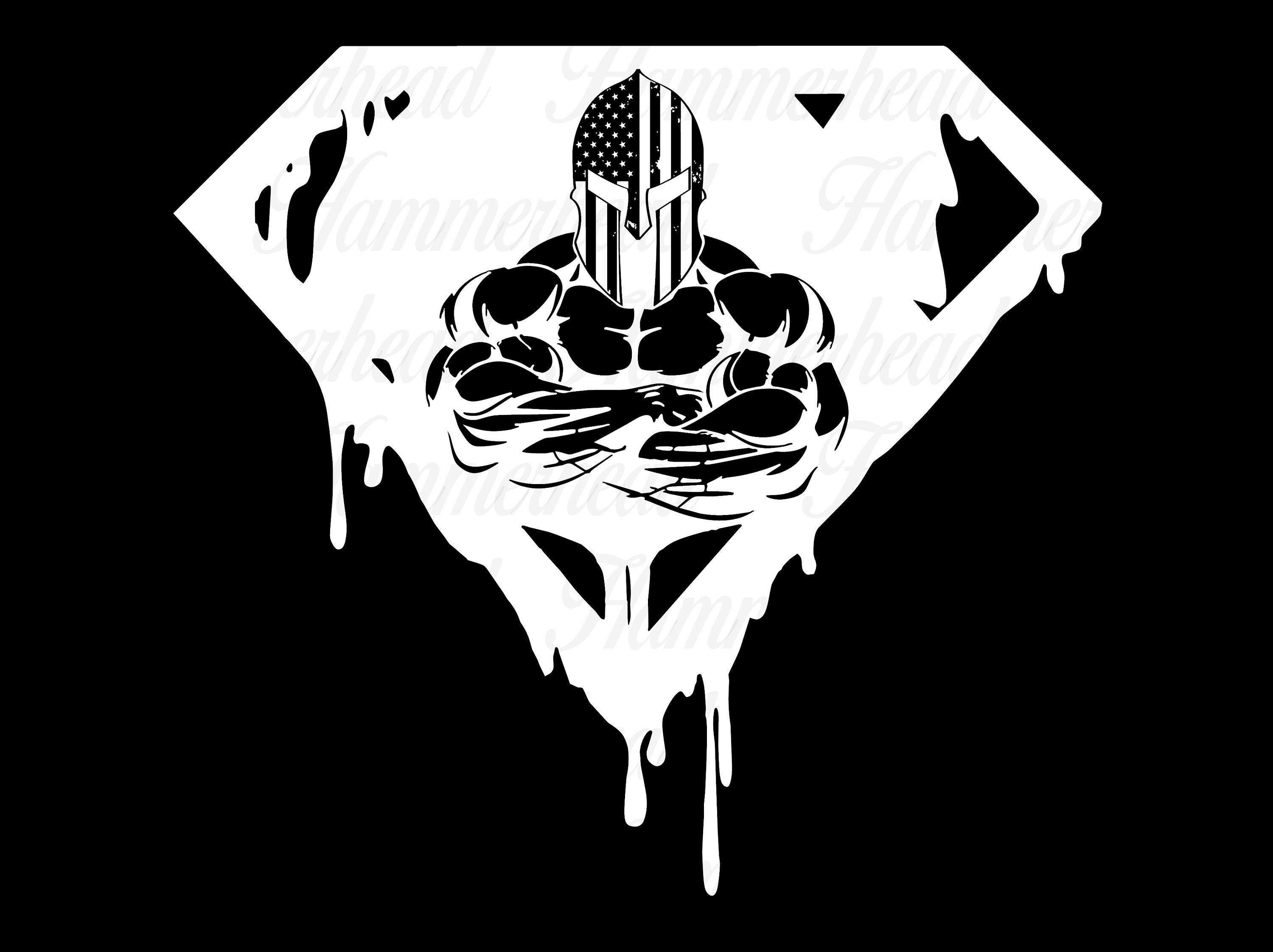 Muscled Spartan on a Dripping Shield, Digital SVG, PNG. T-shirt Design ...