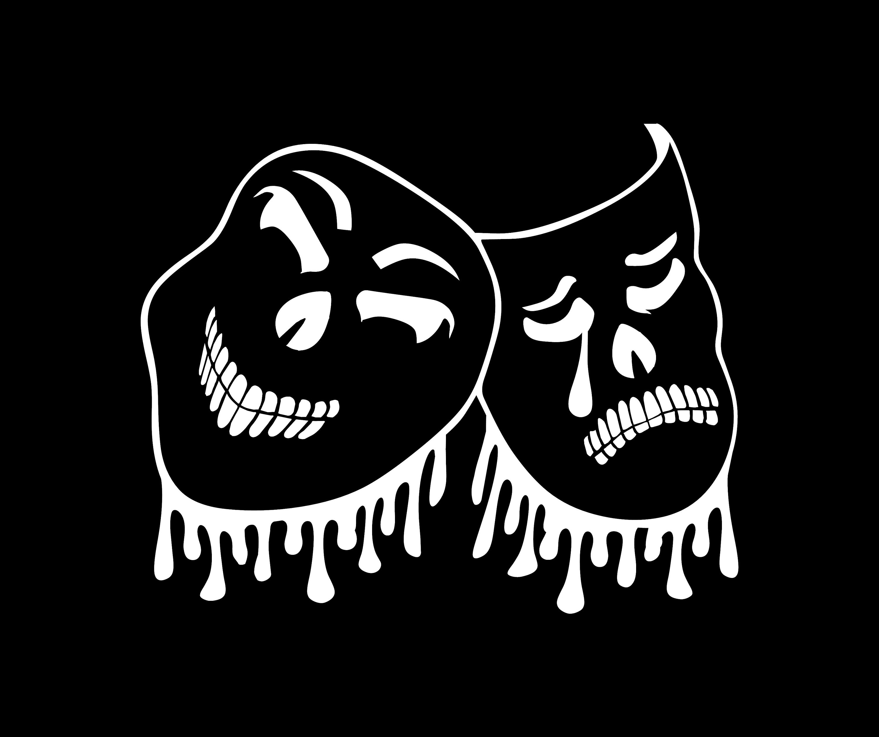 Comedy Tragedy Masks Skull Drips SVG Png. Digital PNG, SVG. T-shirt ...