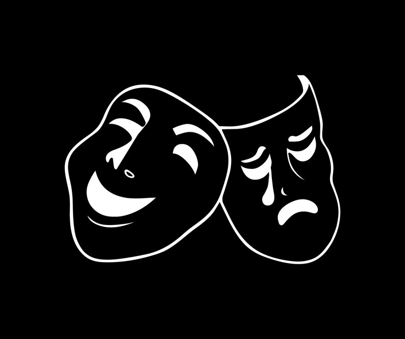 Comedy Tragedy Masks Tear Drop SVG Png. Digital PNG SVG. - Etsy