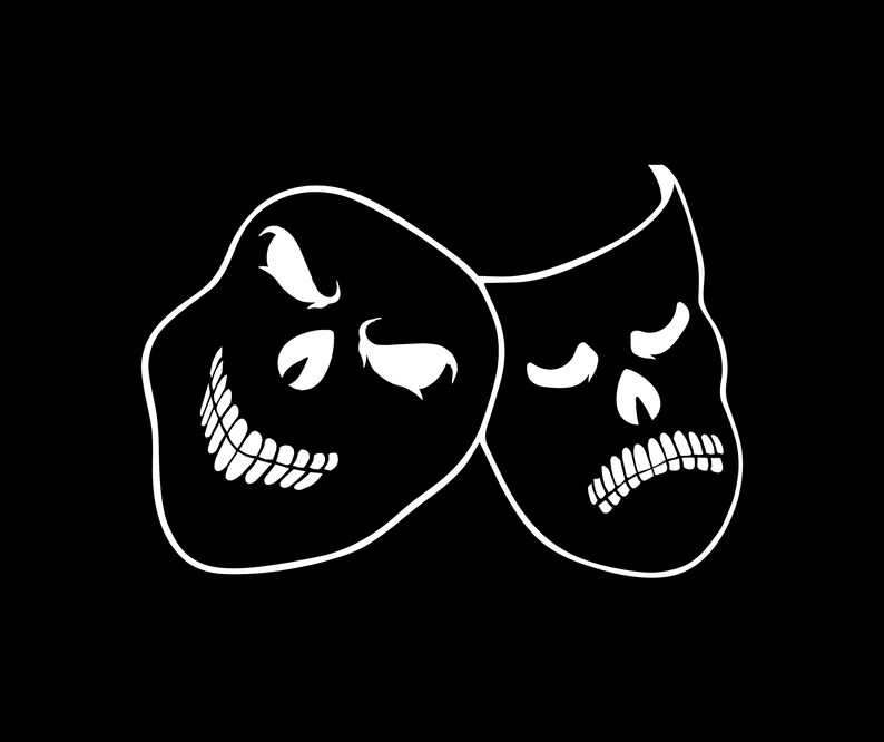 Comedy Tragedy Masks Skull Faces SVG Png. Digital PNG, SVG. T-shirt ...