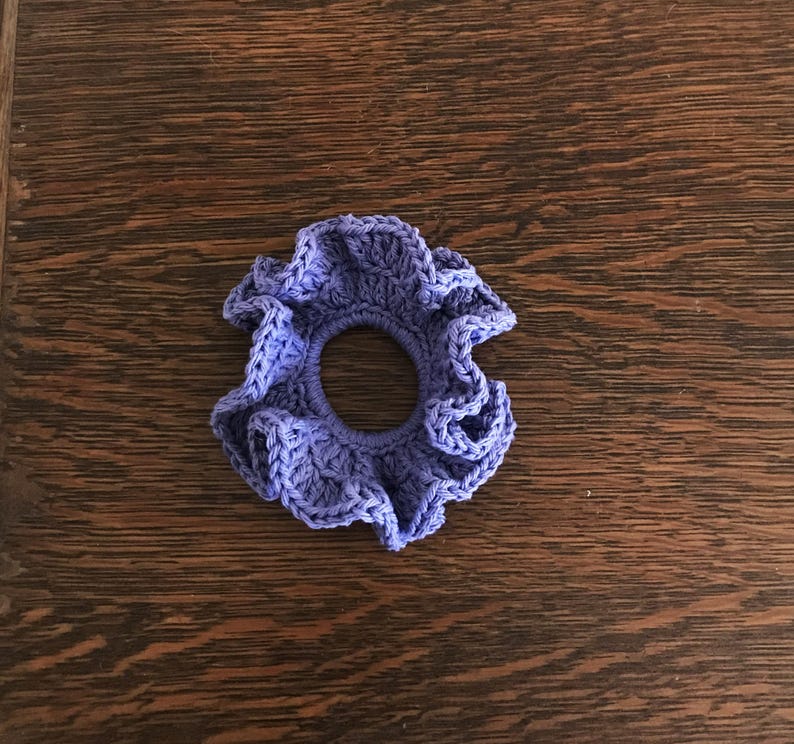 Scrunchie 100 % Cotton Crochet Lavender - Etsy