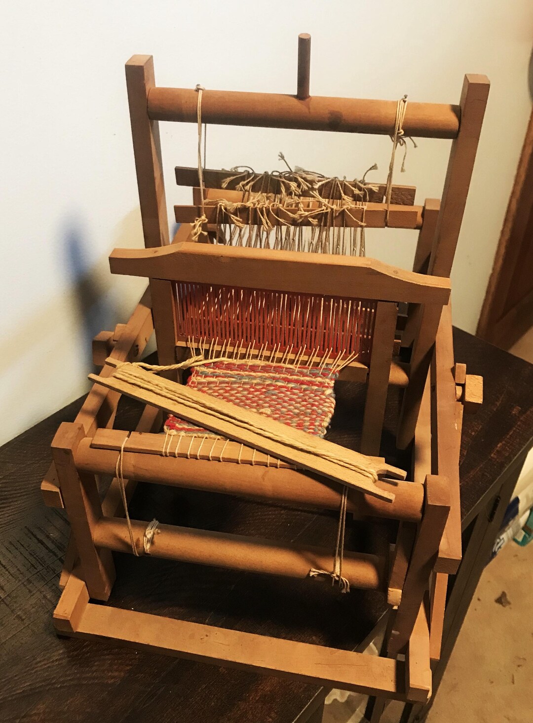 Vintage Small Tabletop Loom Almost 5-inch Weaving Width Unknown ...