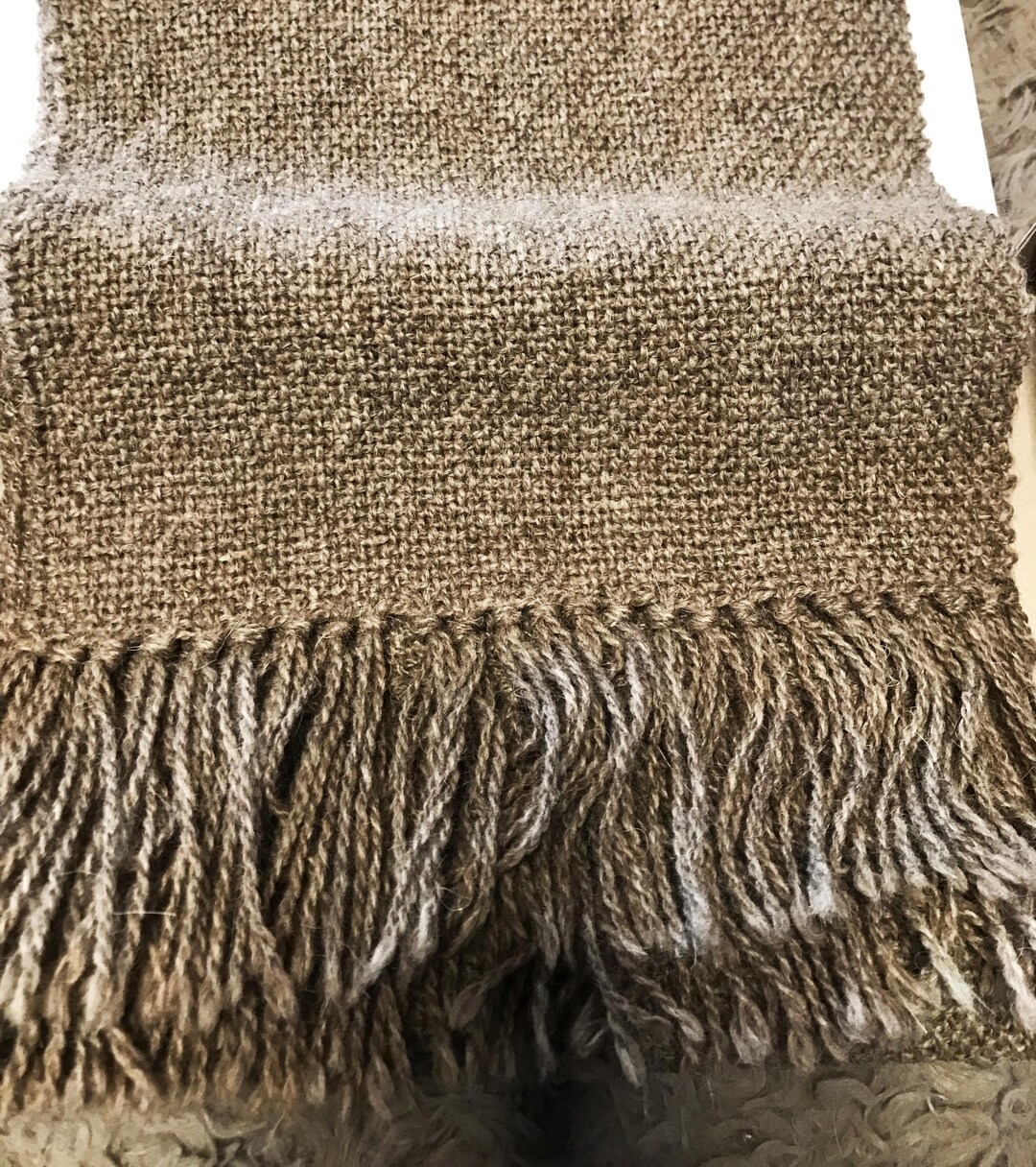 Handwoven Scarf Natural Color Wool and Mohair Blend - Etsy