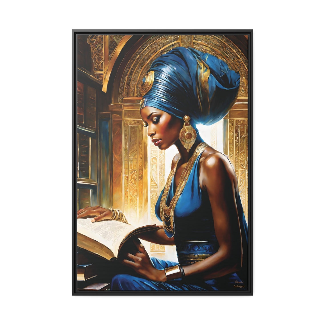 Framed African Art, Queen Sheba, Black Girl Art, African American Art ...