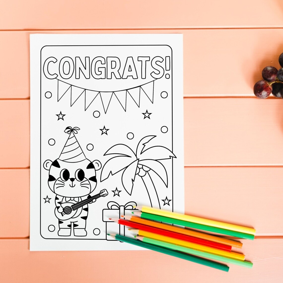 PRINTABLE Congratulations Coloring Pages Animal-themed - Etsy