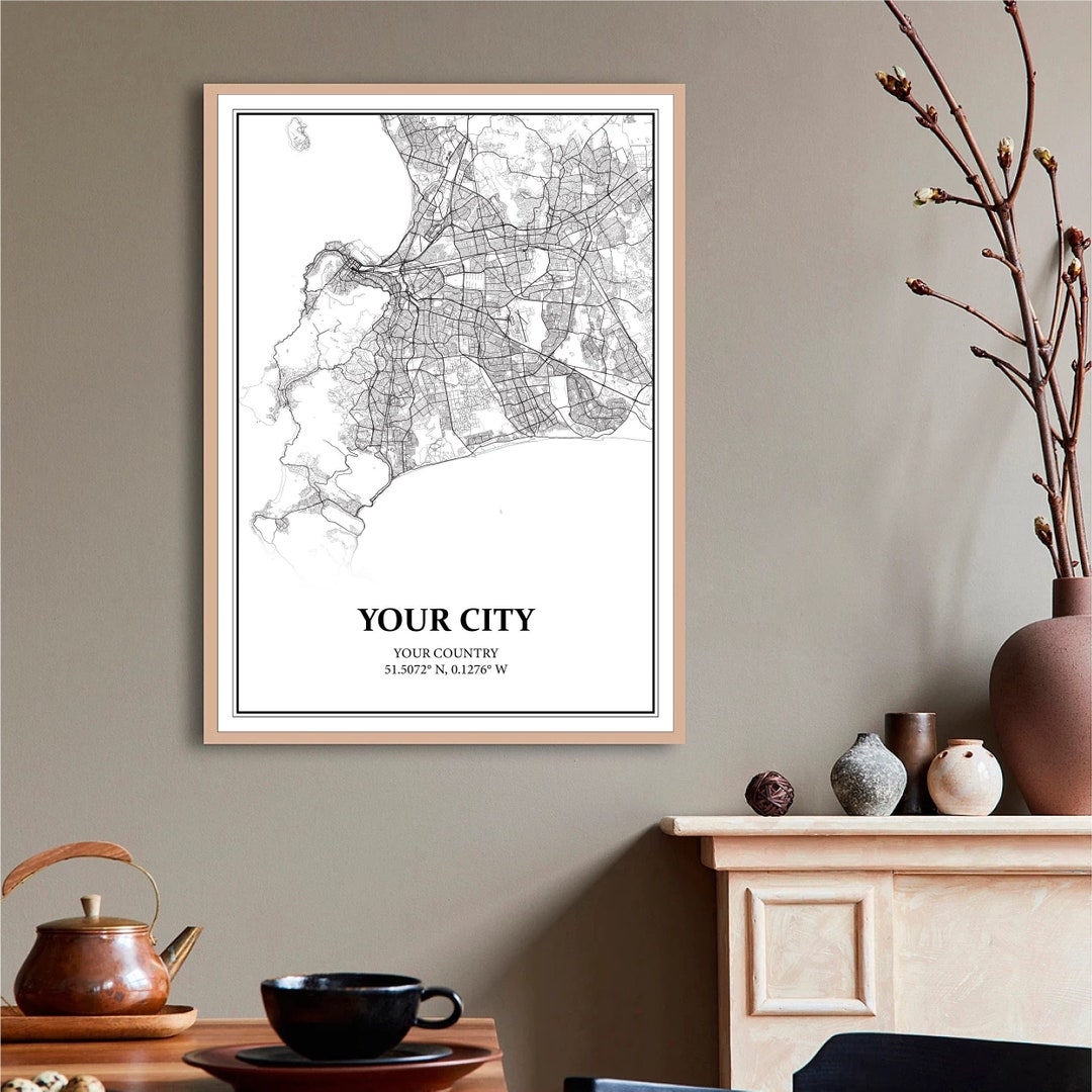 Custom Street Map Poster Custom Map Prints Personalized Map - Etsy