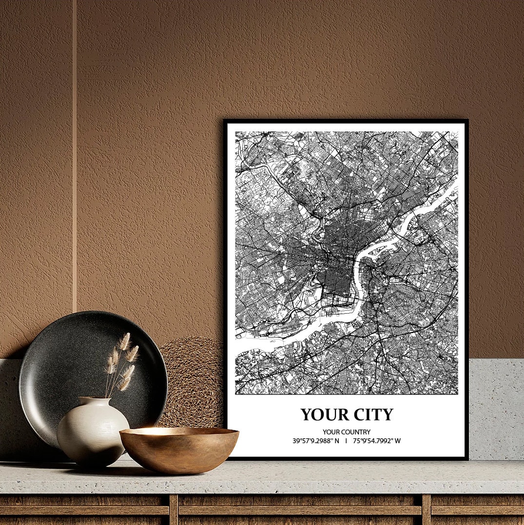 Custom Street Map Poster Custom Map Prints Personalized Map - Etsy