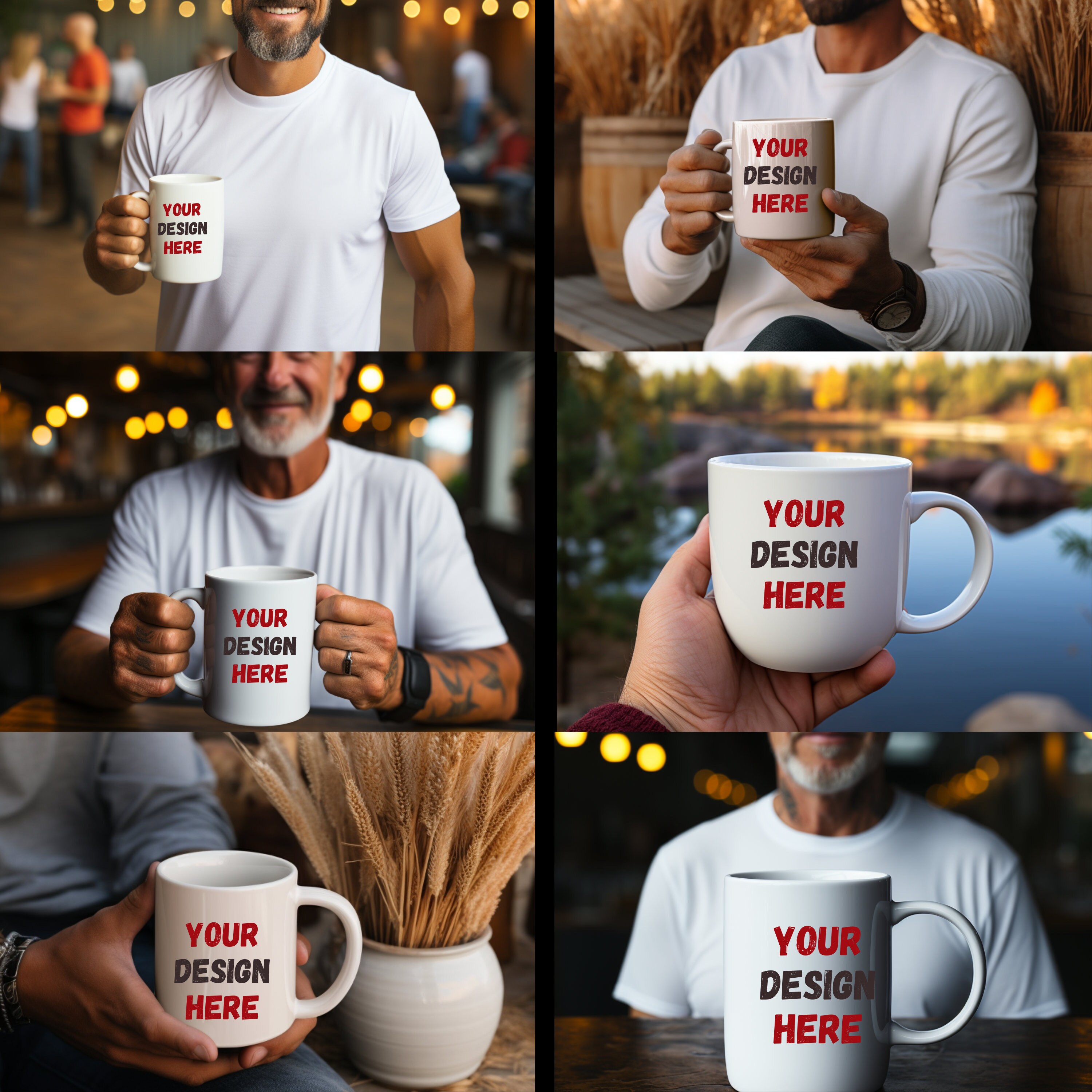 50 Man MUG Mockups Bundle Male Mug Mockups Life Model Mockup Set of Men ...