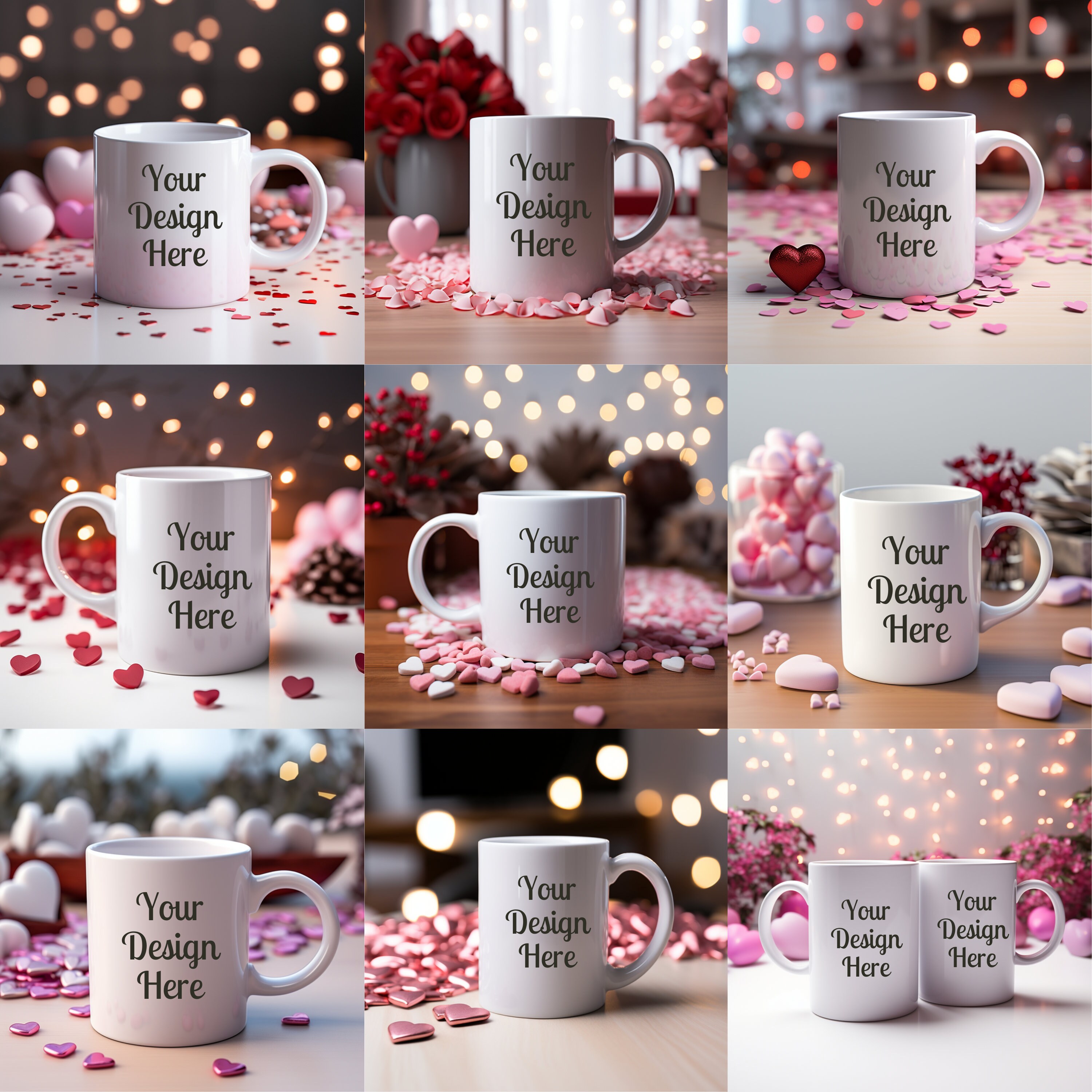 30+ Valentine Mug Mockup Bundle, Valentine's Day Couple Mug Mock ...