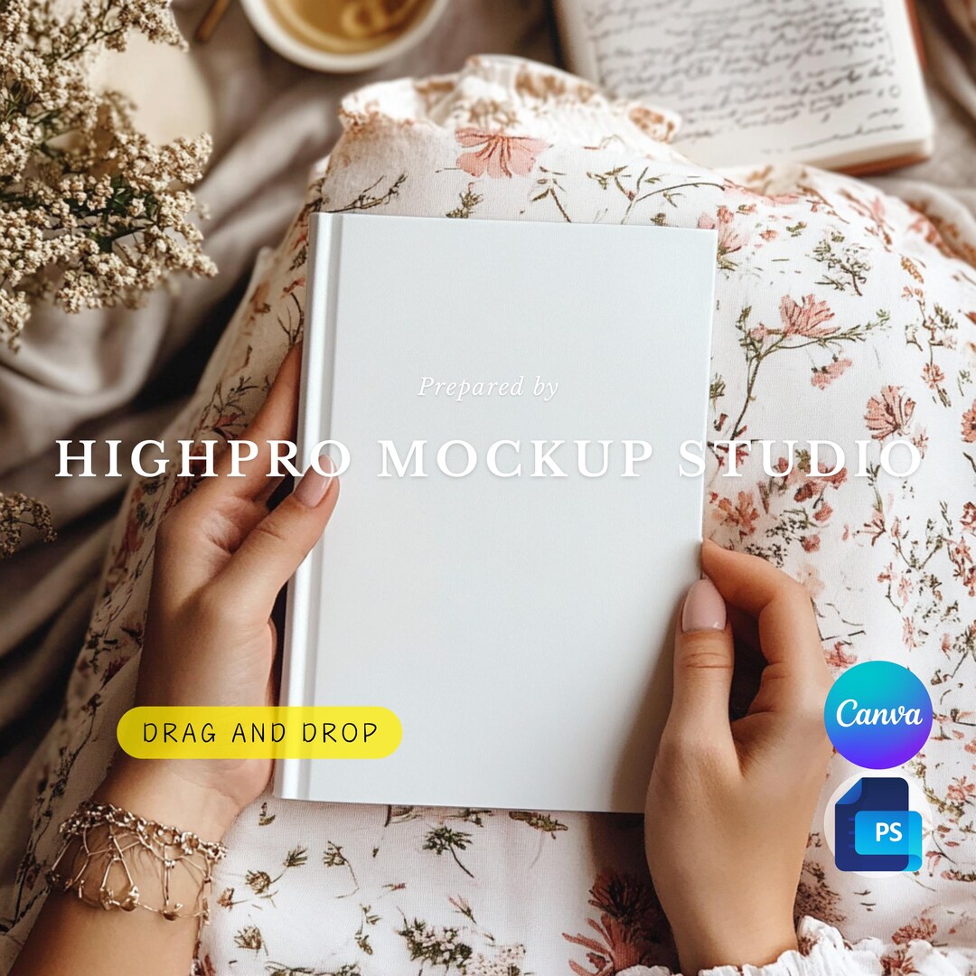 Hardcover Journal Mockup | Journal Mockup | Woman Holding a Journal ...