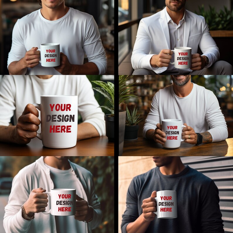 50 Man MUG Mockups Bundle Male Mug Mockups Life Model Mockup Set of Men ...