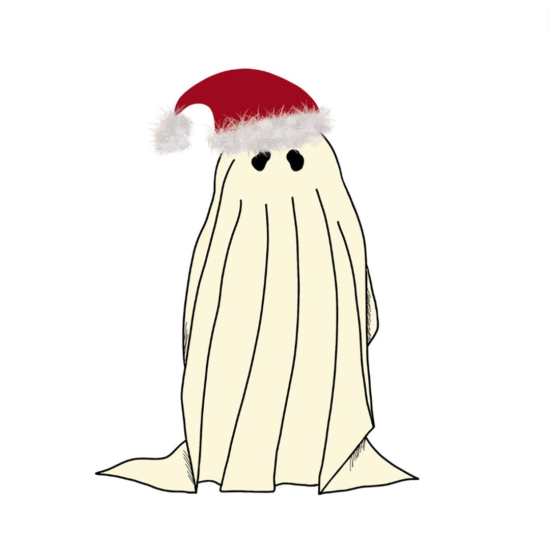 Christmas Ghost, Santa Hat Ghost - Etsy