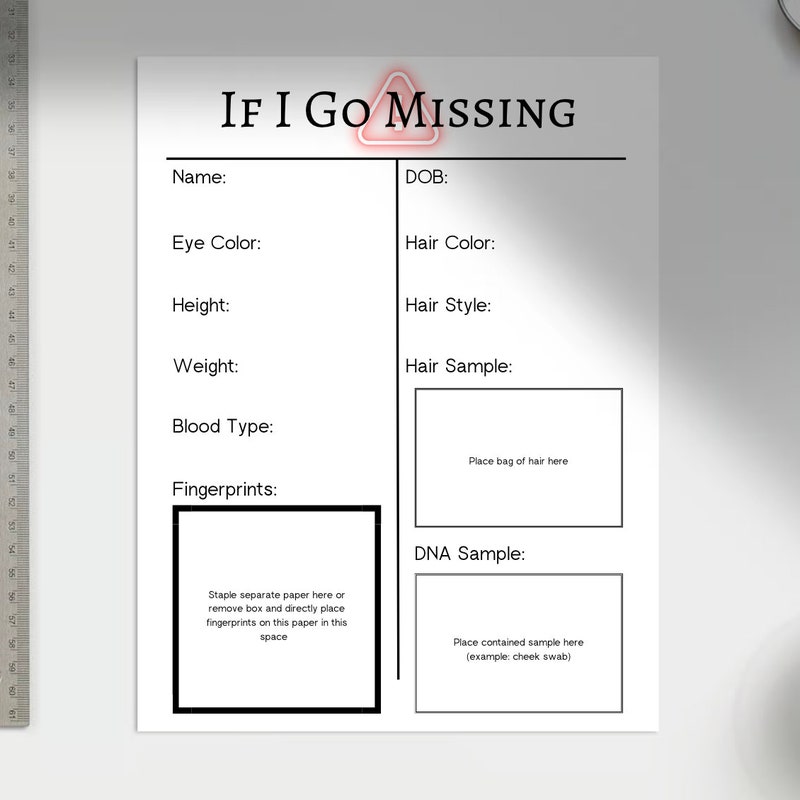 In Case I Go Missing - Etsy