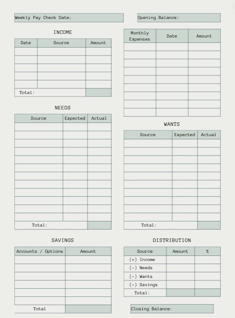 Weekly Budget Planner, High Resolution Printable, Simple, Easy to Use ...