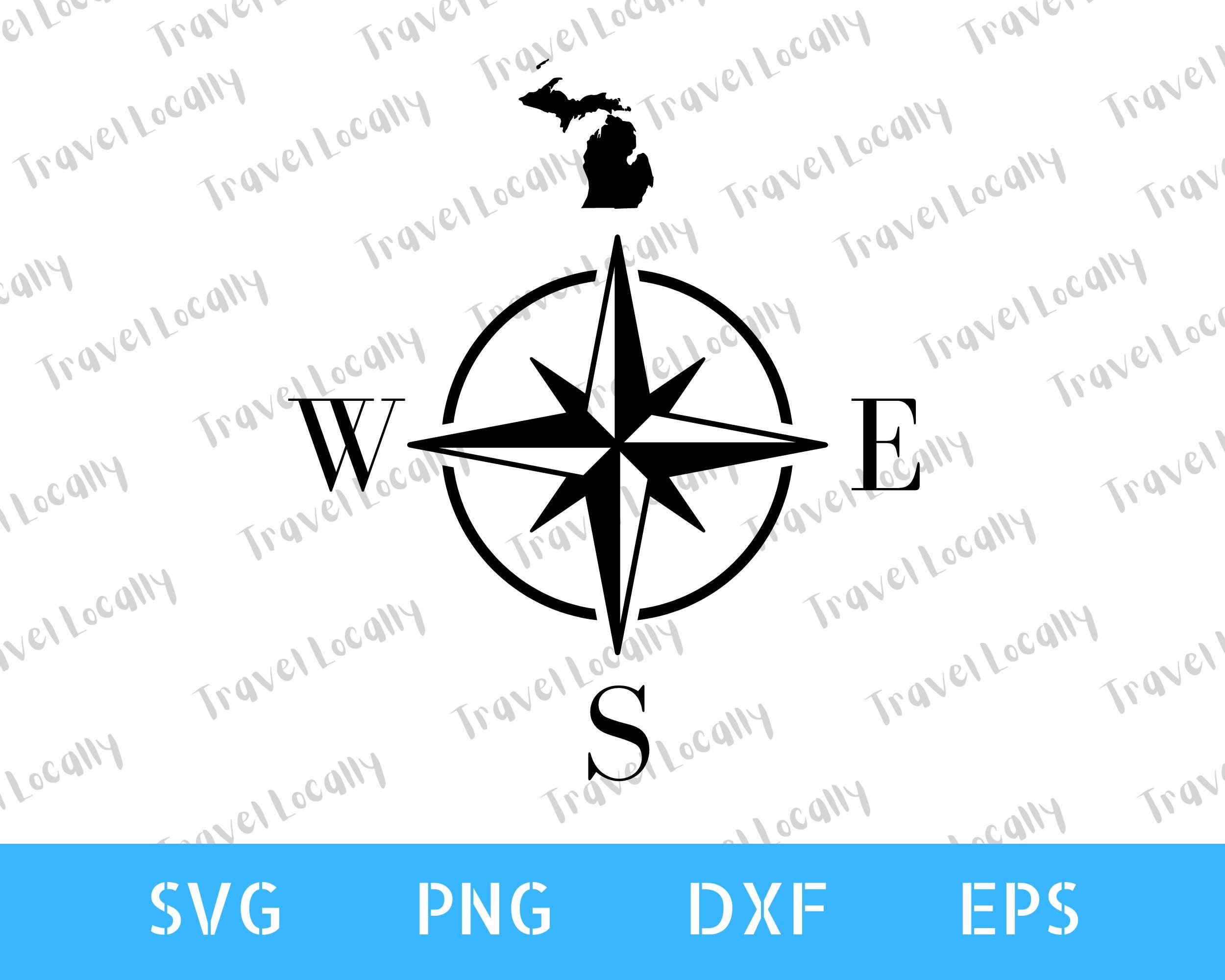 Michigan Svg, up North Svg, Compass Png, MI, Files for Cricut ...