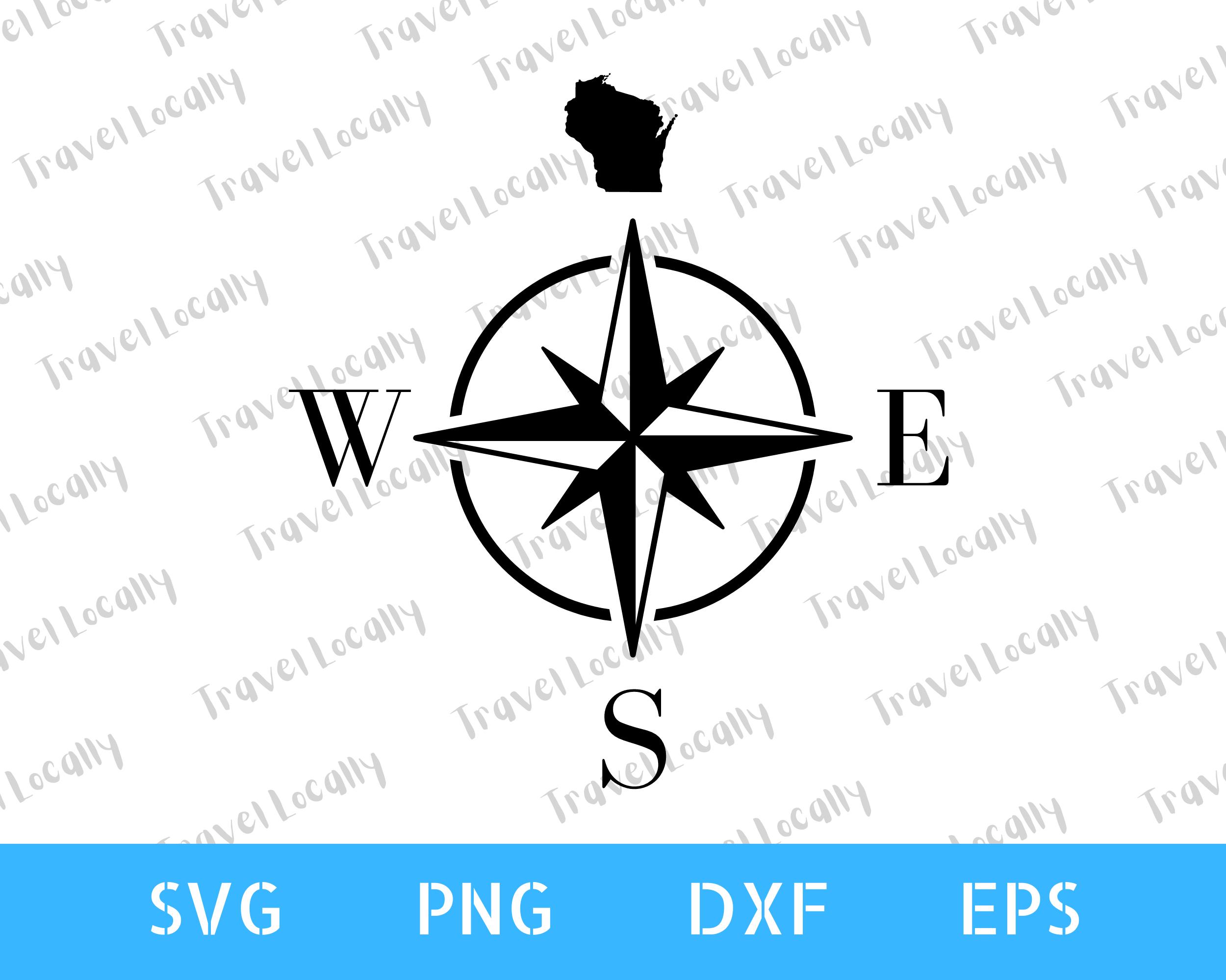 Wisconsin Svg, up North Svg, Compass Png, WI, Files for Cricut ...