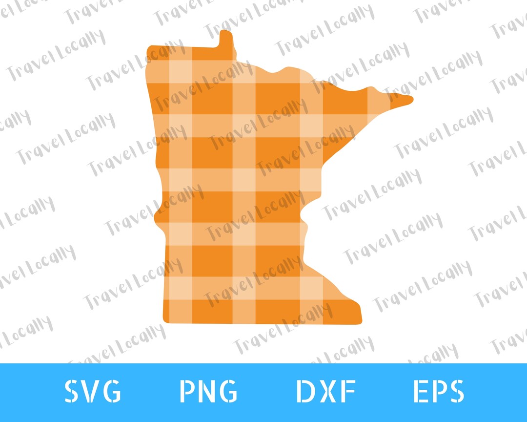 Minnesota Svg, Orange Plaid Svg, Minnesota Outline, MN, Transparent ...