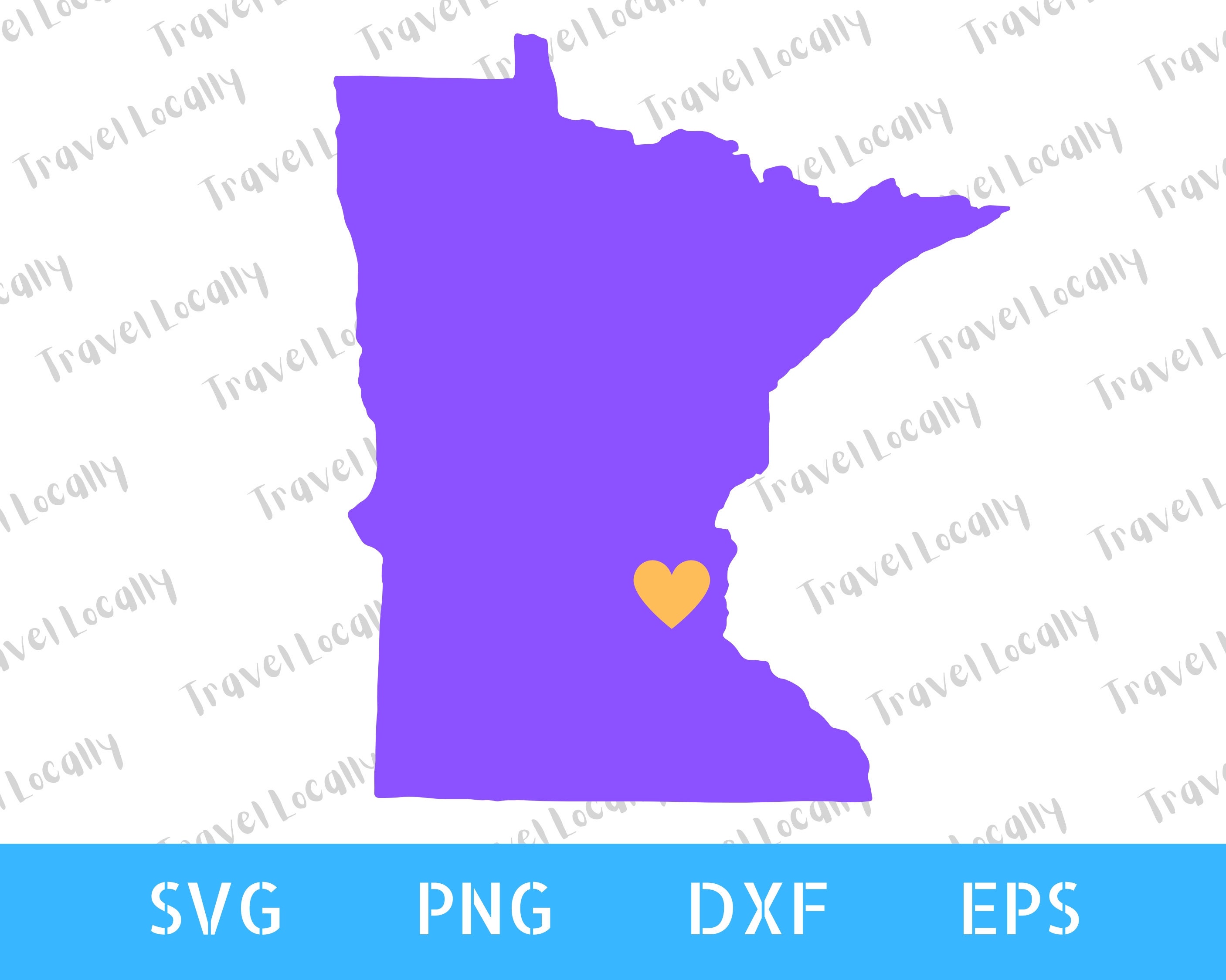 Minnesota Svg, Minneapolis St Paul Svg, Twin Cities, Outline, Heart ...
