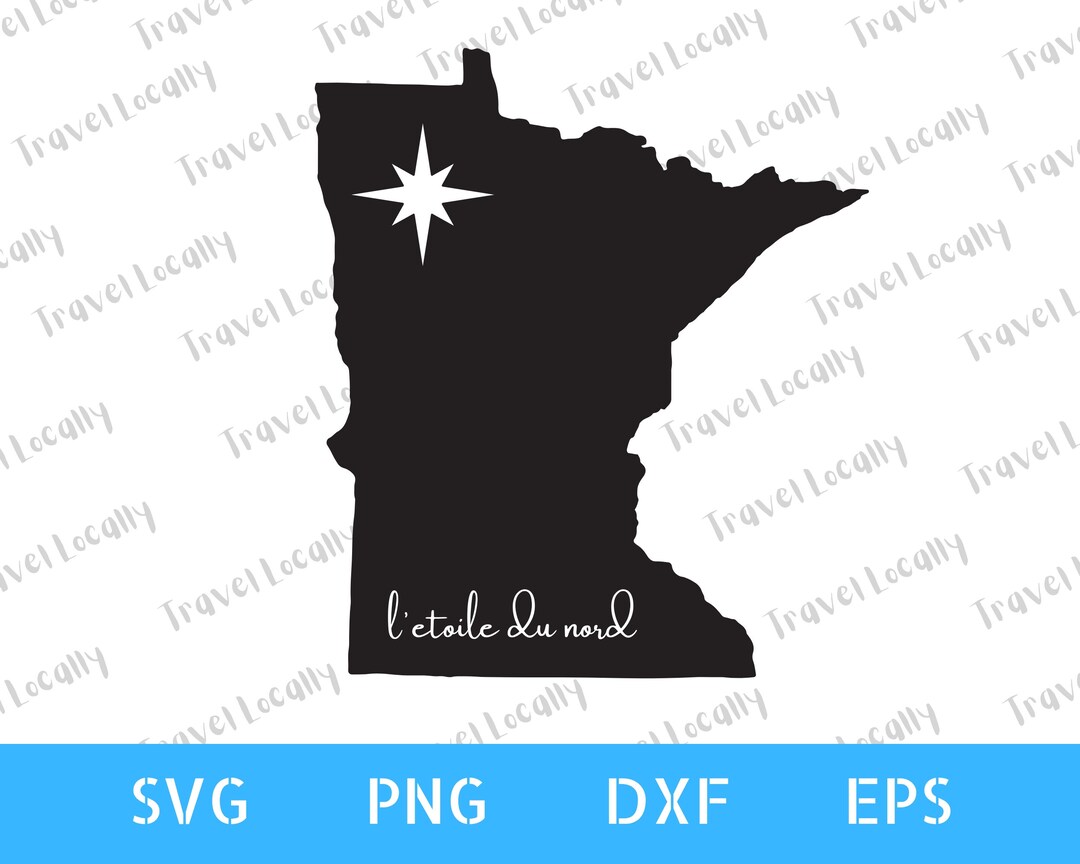 Minnesota Svg, North Star State Svg, L'etoile Du Nord, MN, USA, Travel ...