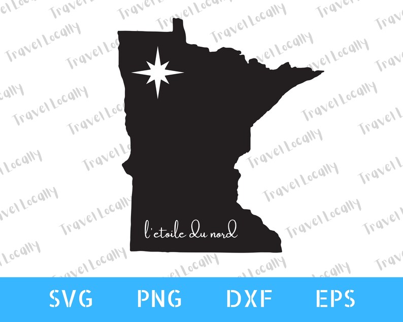 Minnesota Svg, North Star State Svg, L'etoile Du Nord, MN, USA, Travel ...