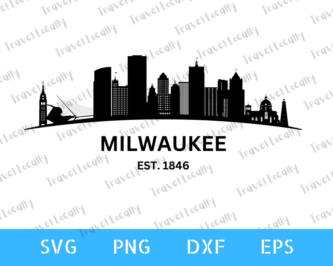 Milwaukee Skyline Svg, Wisconsin Design Svg, Midwest, Cricut Files ...