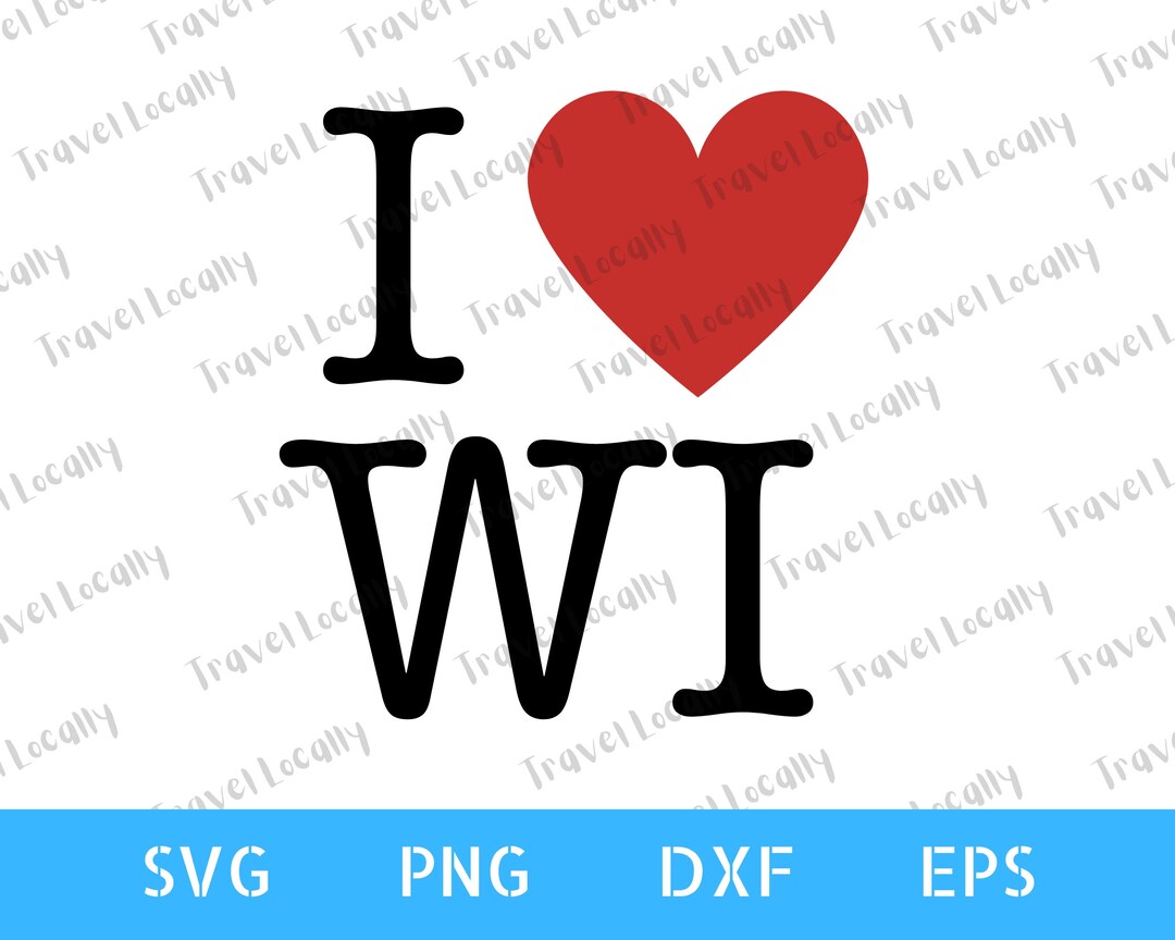 Wisconsin Svg, I Love WI Svg, New York Heart, WI, Transparent ...