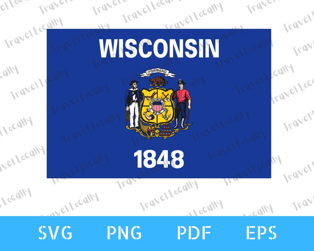 Wisconsin Svg, Wisconsin Flag, WI, Transparent Background, Svg, 300 DPI ...