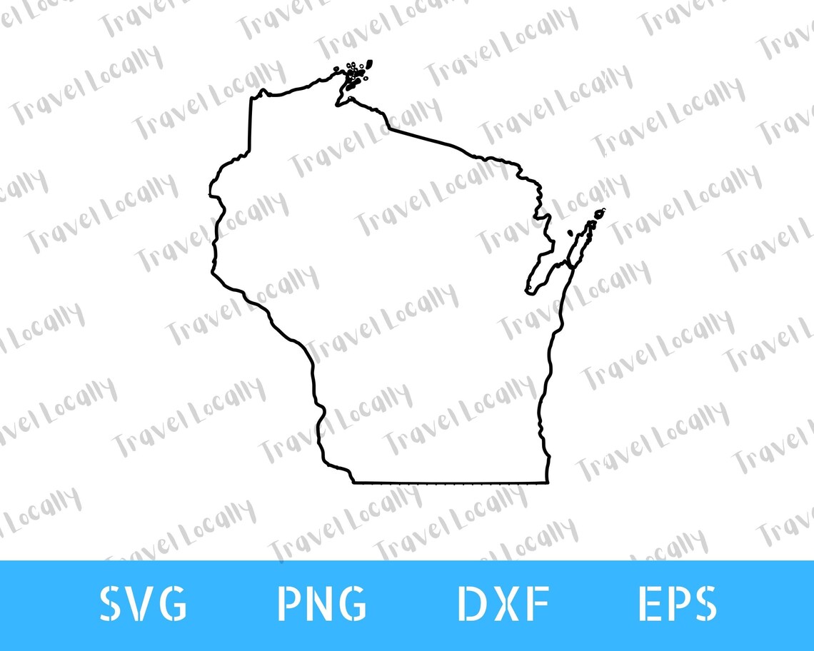 Wisconsin Svg, Silhouette, Svg, State of Wisconsin, Outline, WI, USA ...