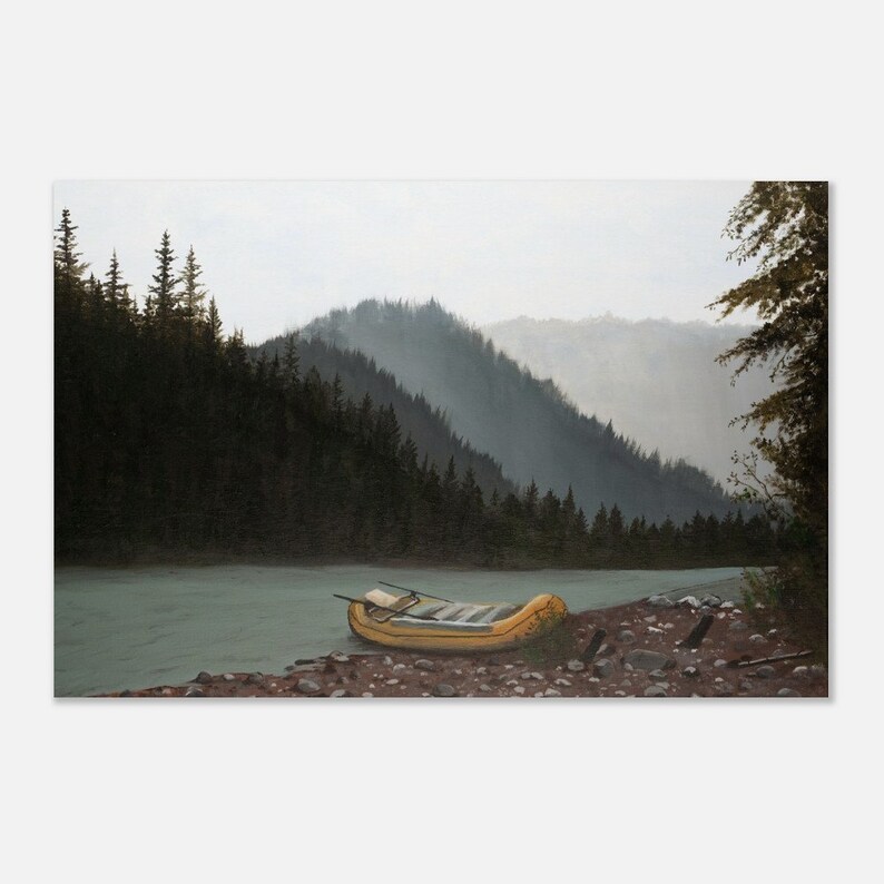 Landscape Painting, Acrylic Painting Rafting on the Snake River - Etsy