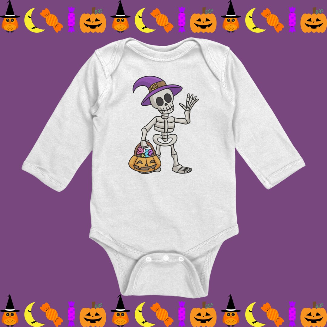 Waving Halloween Skeleton Bodysuit Skeleton Bodysuit - Etsy