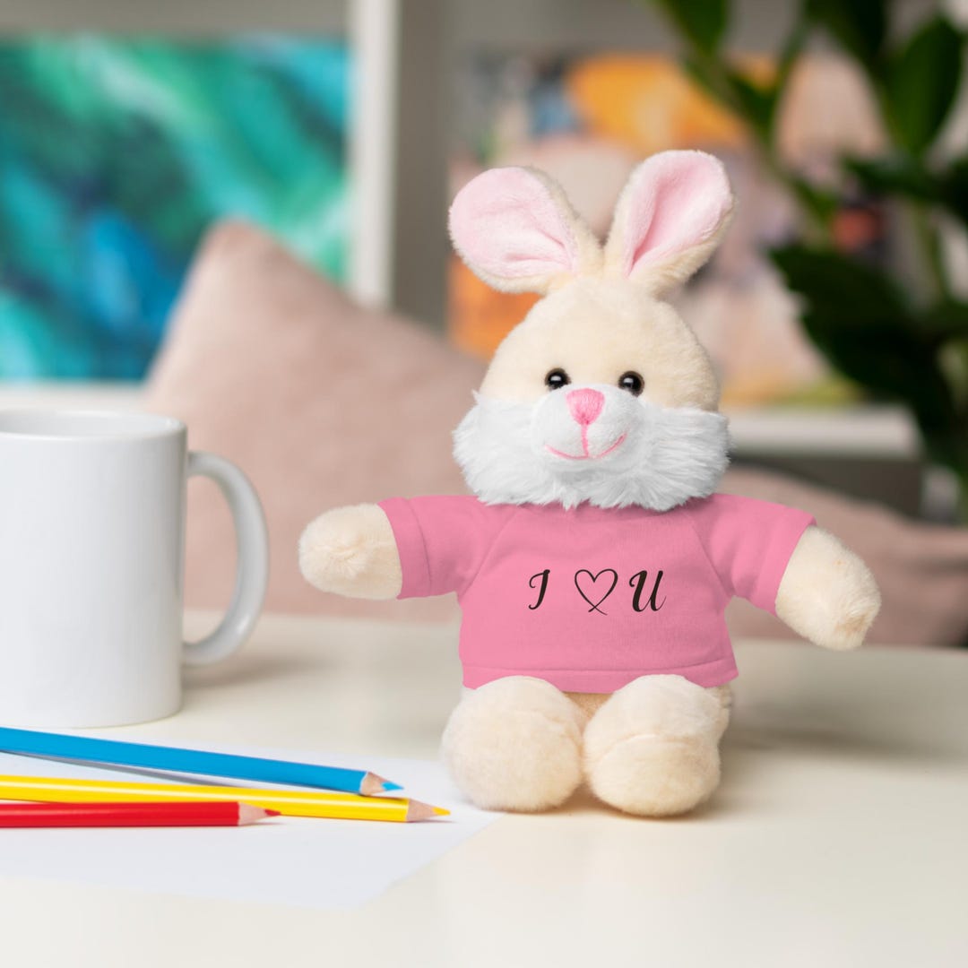I Love You Stuffed Animal, Cute Plushie, Valentine's Day Gift, Heart ...