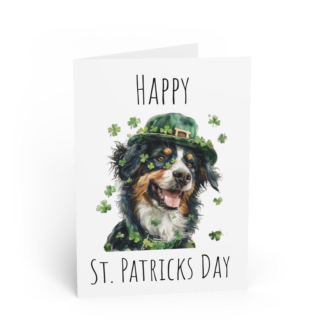 St. Patrick's Day Card, Greeting Cards Cheerful Dog Design, Holiday ...