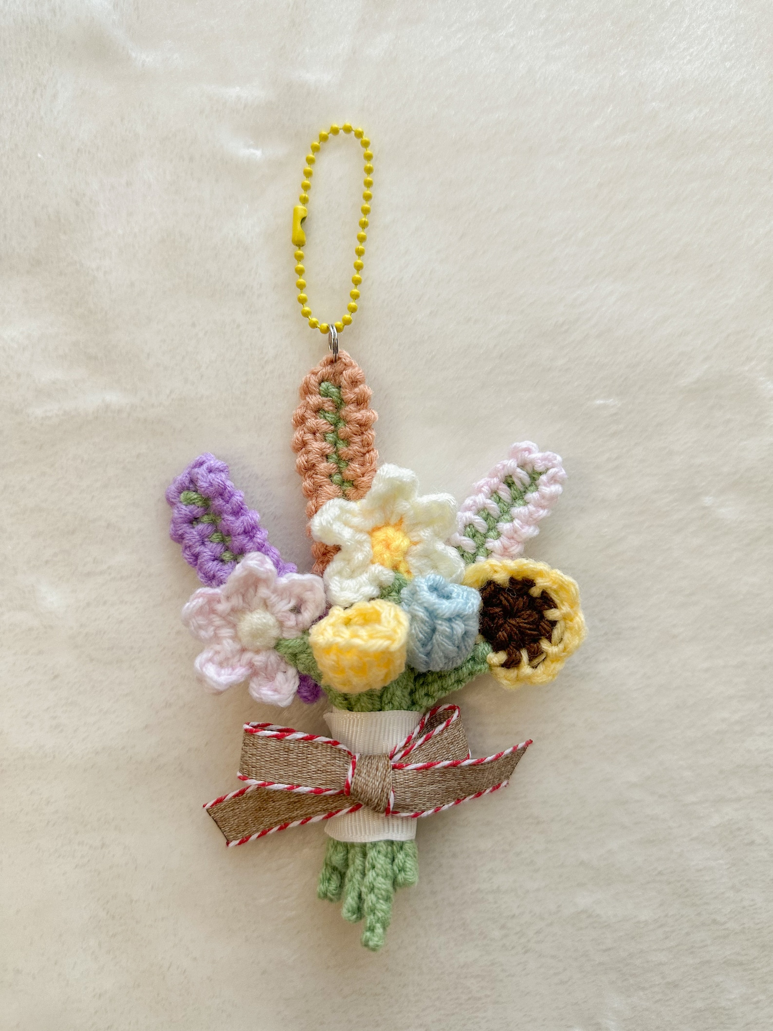 Crochet Mini Bouquet Keychain, Mini Flowers, Crochet Flowers, Cute ...
