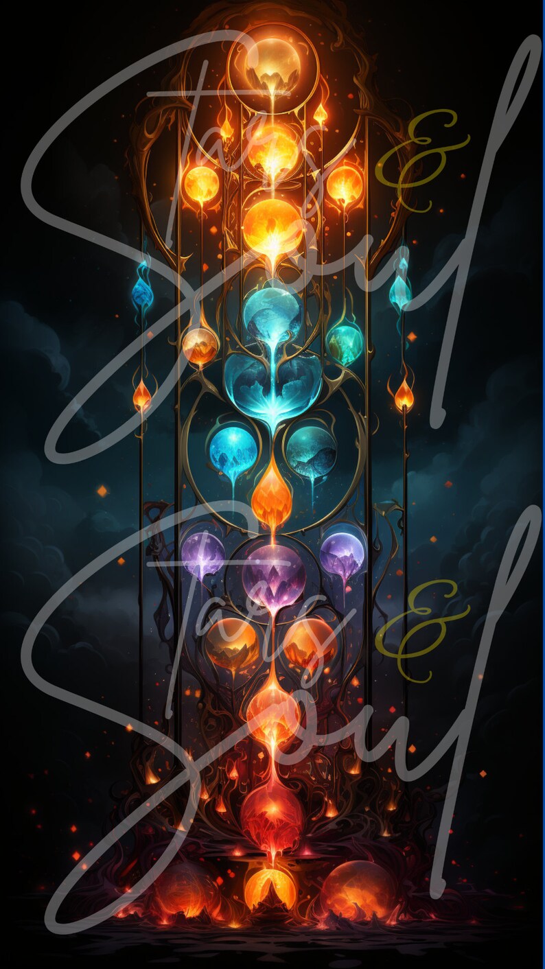 Chakra Alignment Vibrant Seven Chakras Aligned Phone Wallpaper - Etsy