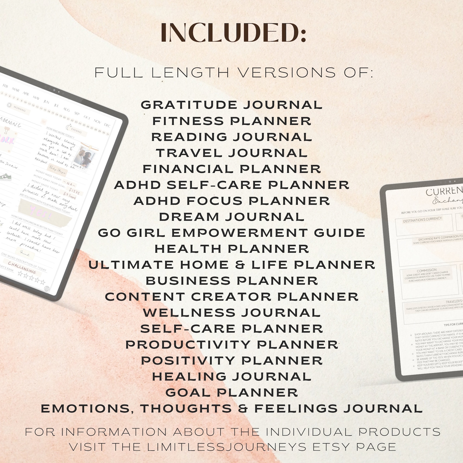 Digital Planner Life Bundle, Great Variety, Empowerment Journals ...