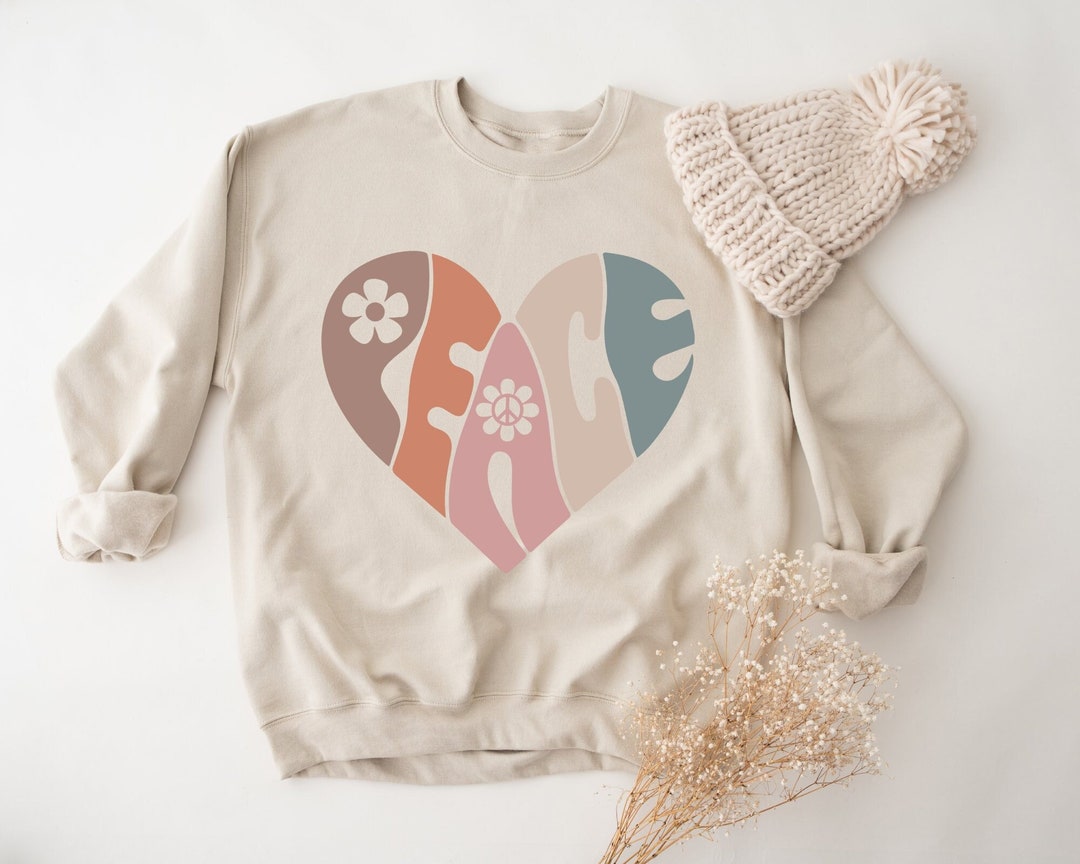 Cute Peace Sweatshirt, Peace Sign Hoodie, Peace Sweatshirt, Peace Gift ...