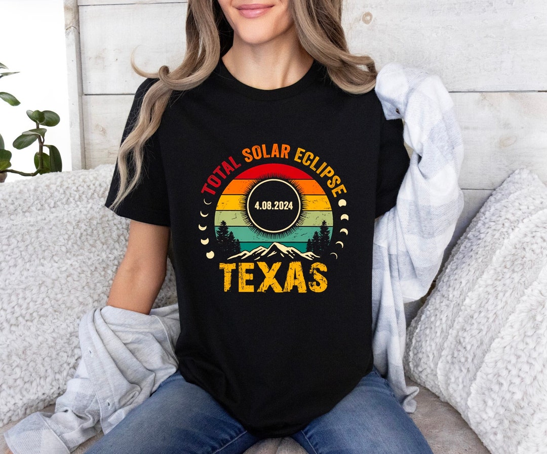 Total Solar Eclipse Texas Shirt, Vintage Total Solar Eclipse 2024 Shirt ...