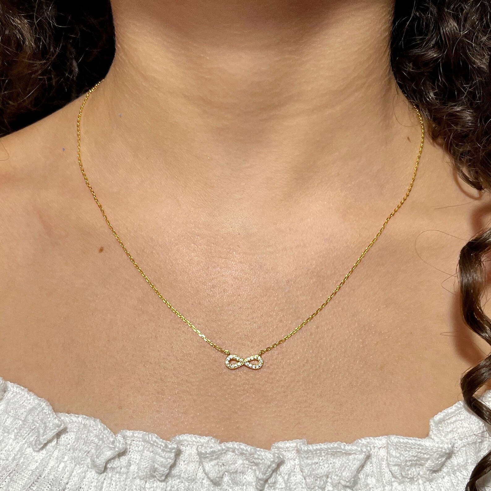 18K Gold Infinity Necklace, 925 Sterling Silver Infinite Love Necklace ...