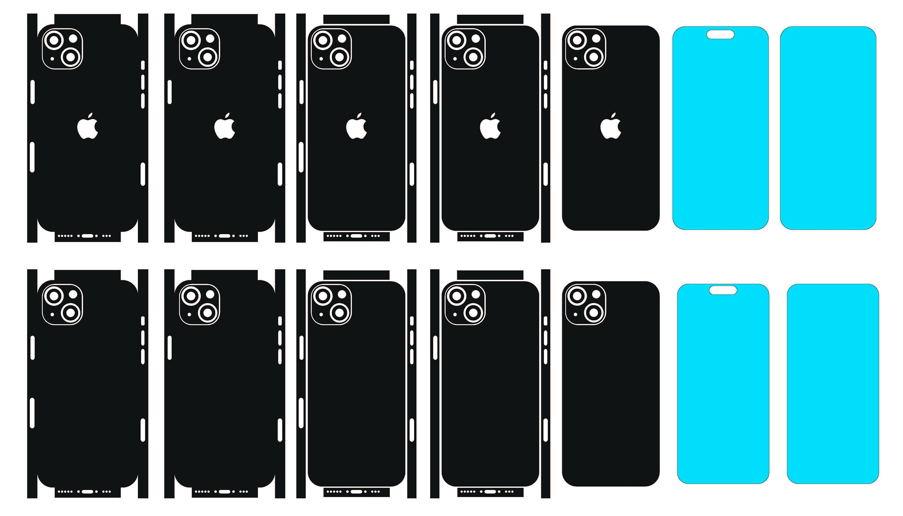 IPhone 15 Series Bundle Skin Template, Vector Cut File, Vinyl Wrap ...