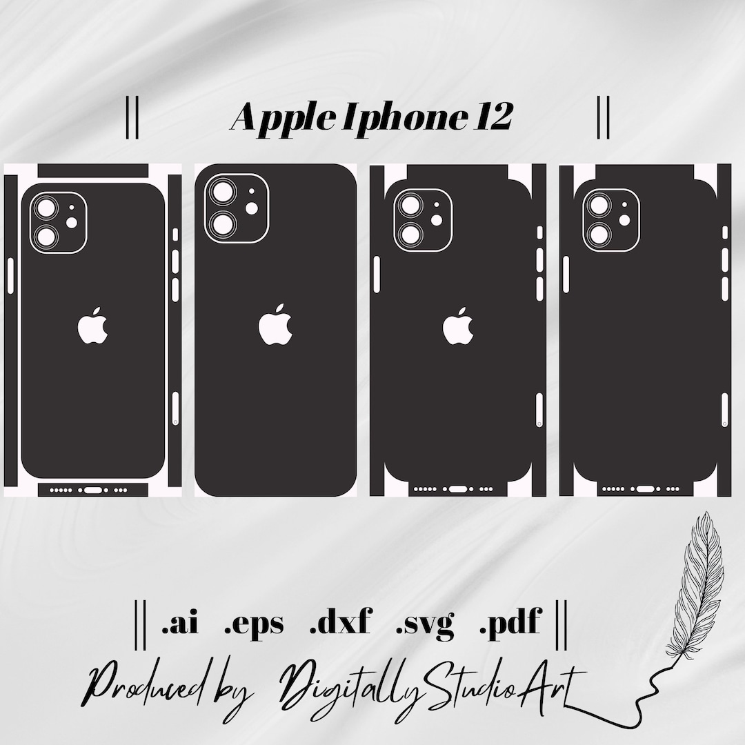 IPhone 12 Skin Template, Vector Cut File, Vinyl Wrap Cutting Template ...
