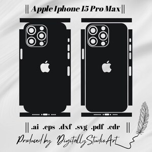 IPhone 15 Pro Max Skin Template, Vector Cut File, Vinyl Wrap Cutting ...