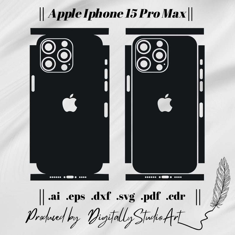 IPhone 15 Pro Max Skin Template, Vector Cut File, Vinyl Wrap Cutting Template, Svg Files for ...
