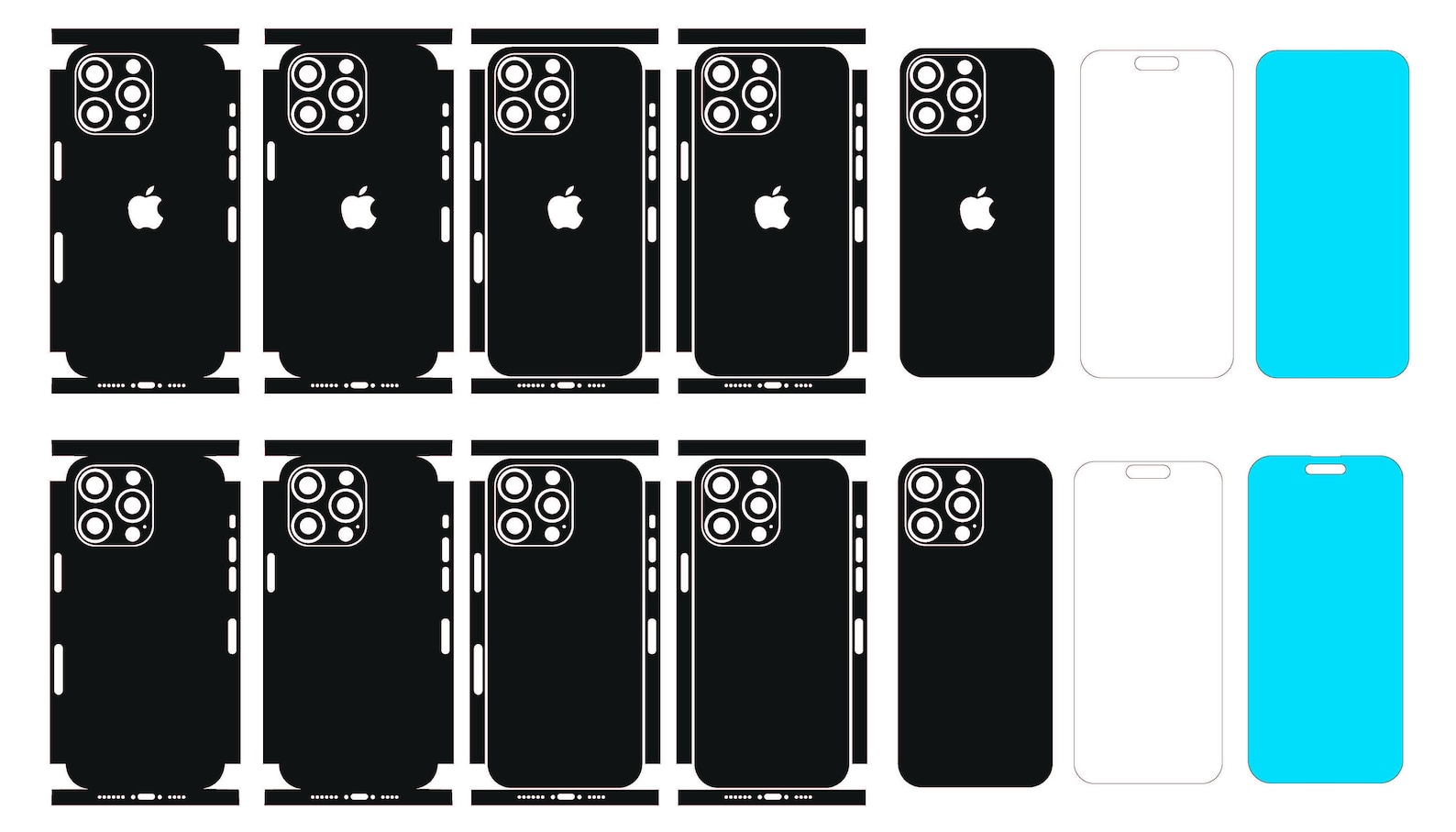 IPhone 15 Pro Max Skin Template: Vector Cut File for Cricut, Silhouette ...