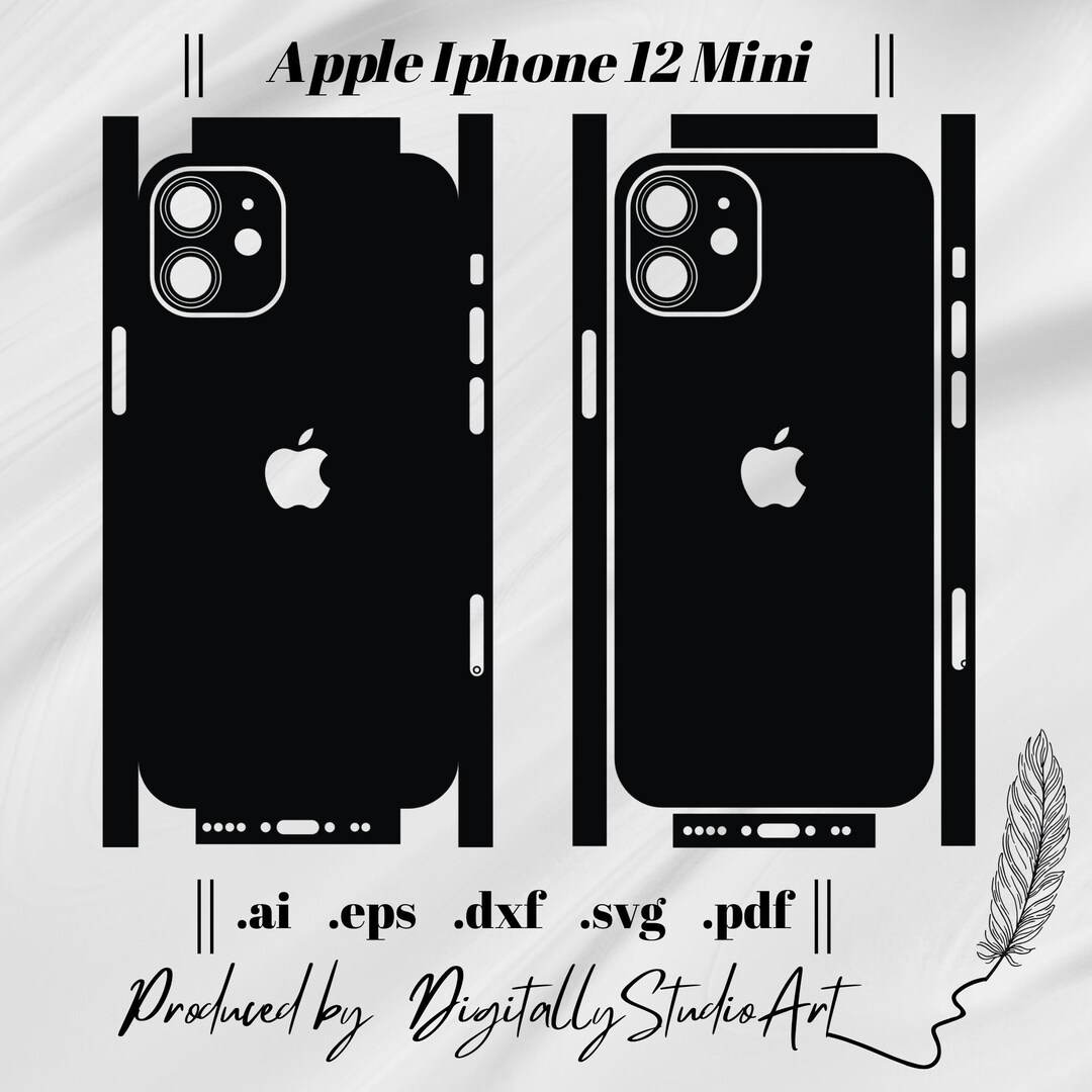 IPhone 12 Mini Skin Template, Vector Cut File, Vinyl Wrap Cutting ...