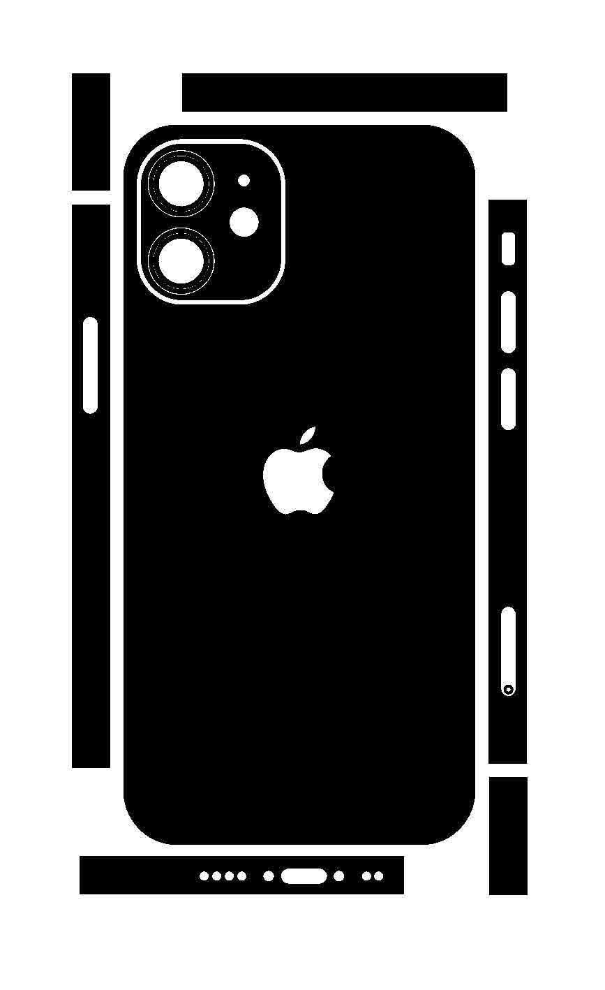 IPhone 12 Mini Skin Template, Vector Cut File, Vinyl Wrap Cutting ...