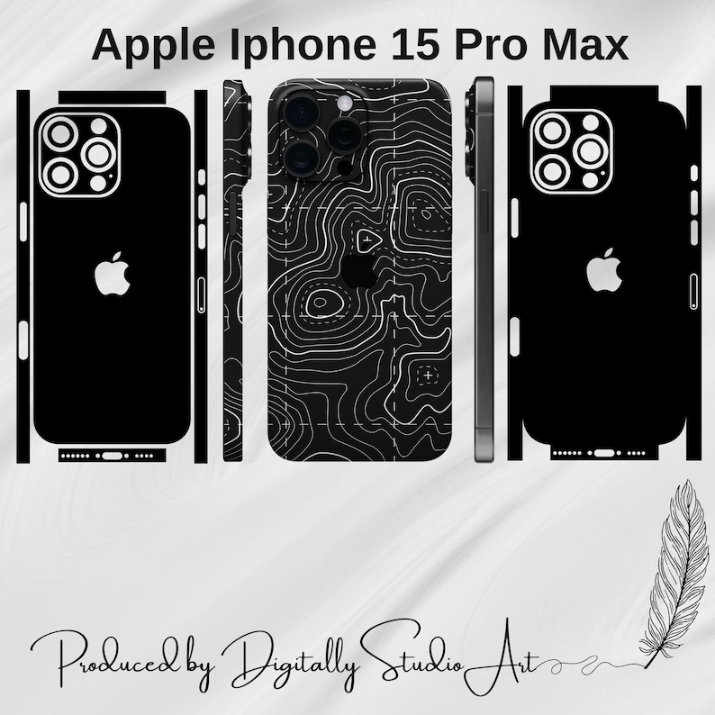 IPhone 15 Pro Max Skin Template: Vector Cut File for Cricut, Silhouette ...
