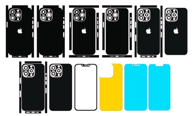 IPhone 13 Pro Skin Template, Vector Cut File, Vinyl Wrap Cutting ...
