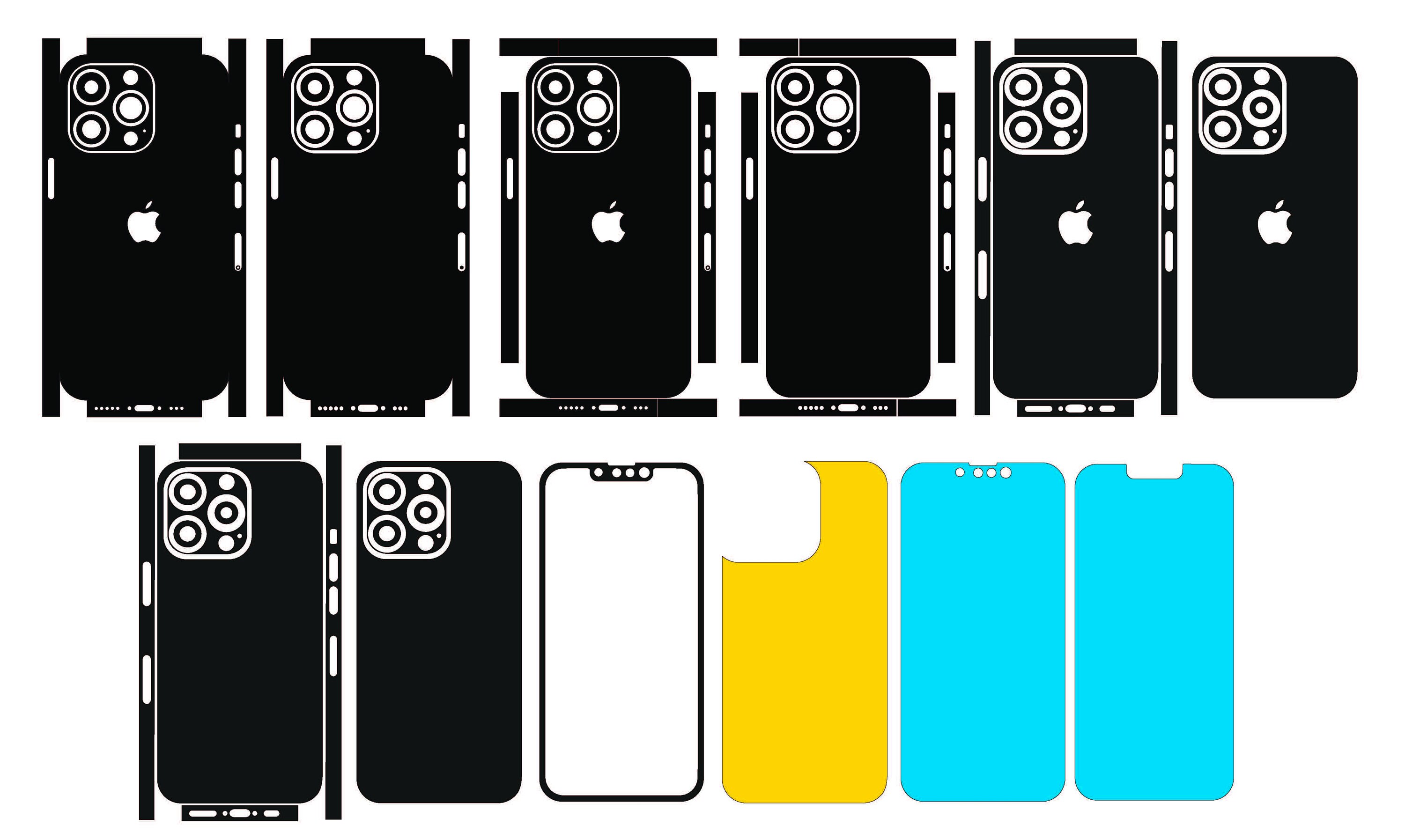 IPhone 13 Pro Skin Template, Vector Cut File, Vinyl Wrap Cutting ...