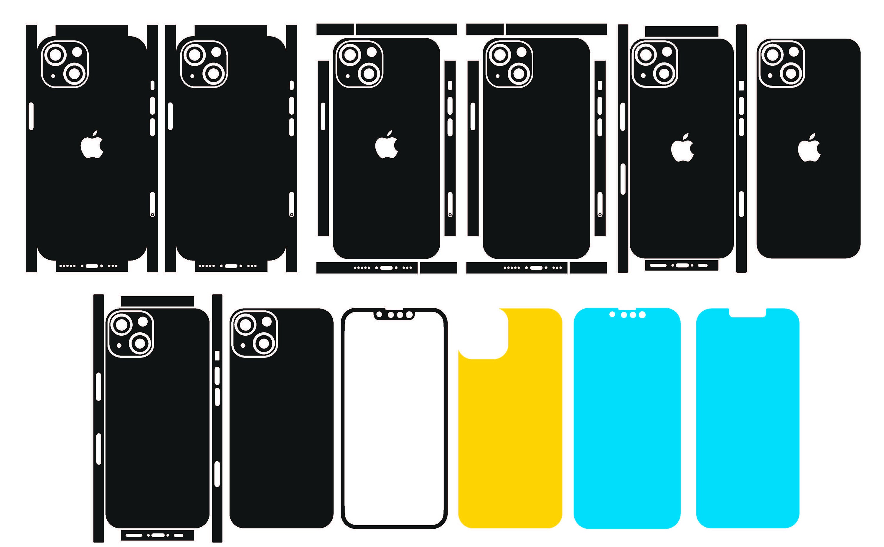 IPhone 13 Series Bundle Skin Template, Vector Cut File, Vinyl Wrap ...
