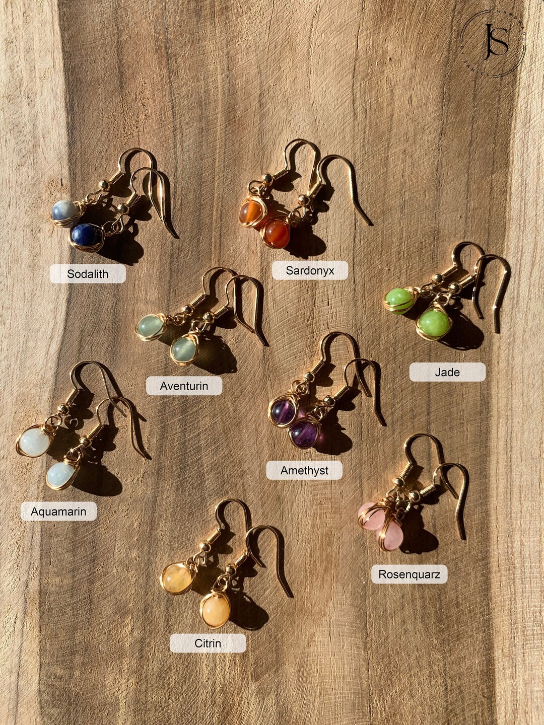 Earrings With Gemstone, Healing Stone Earrings, Natural Stone Earrings ...